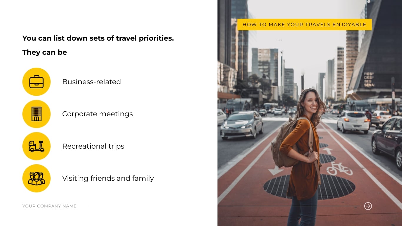 Sleek Travel Guide Presentation Template | Visme