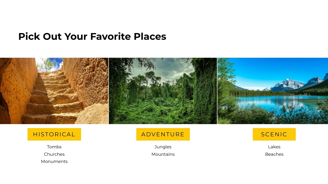 Sleek Travel Guide Presentation Template | Visme