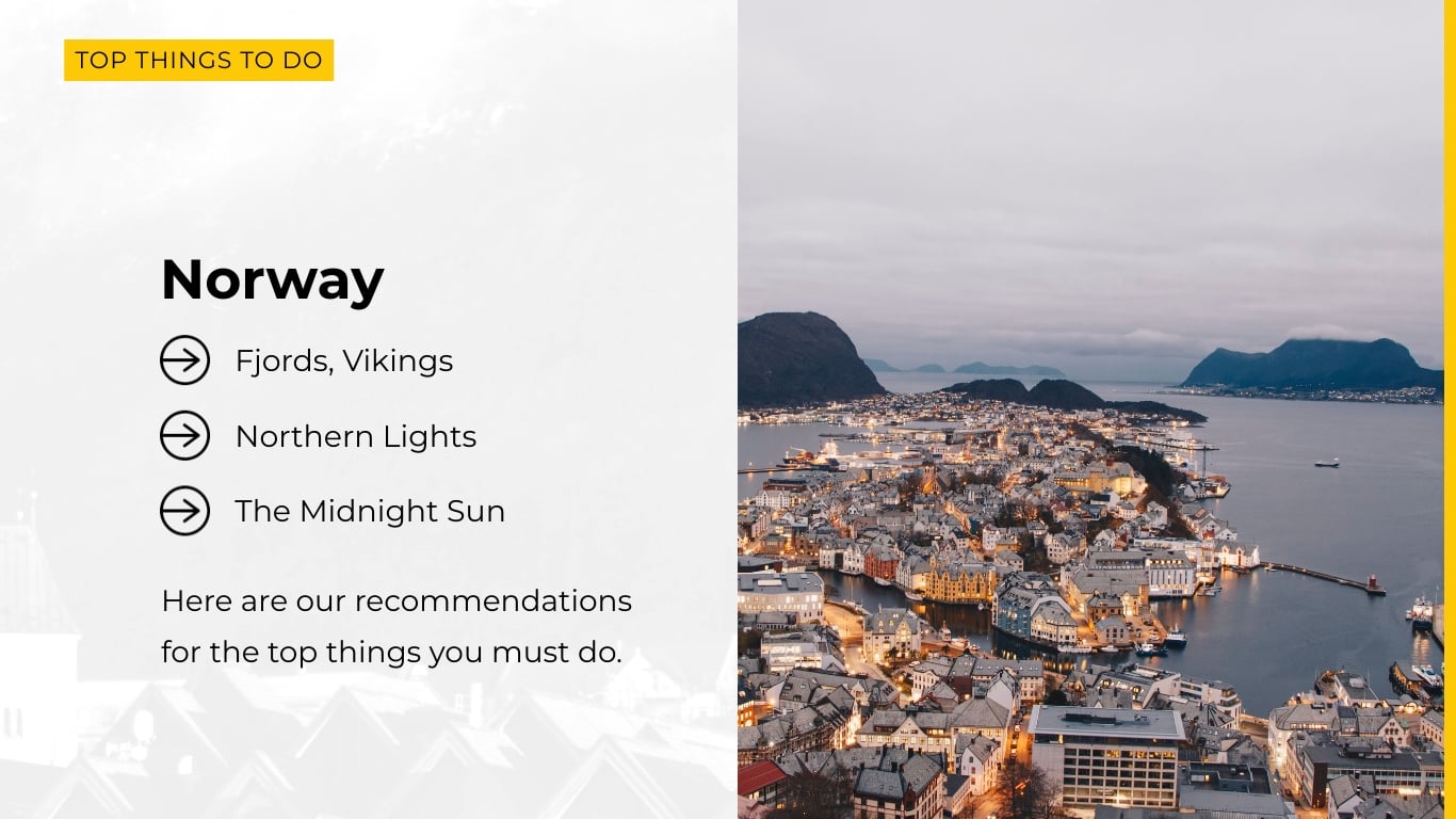 Sleek Travel Recommendation Presentation Template | Visme