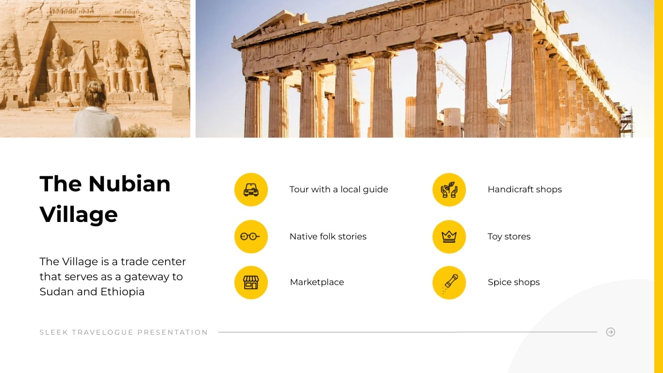 Sleek Travelogue Presentation Template | Visme