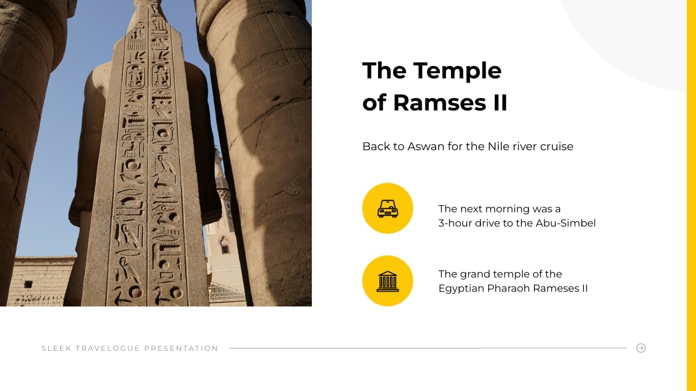 Sleek Travelogue Presentation Template | Visme