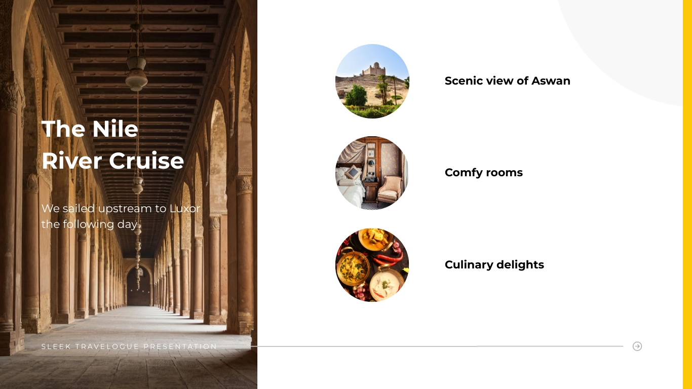 Sleek Travelogue Presentation Template | Visme