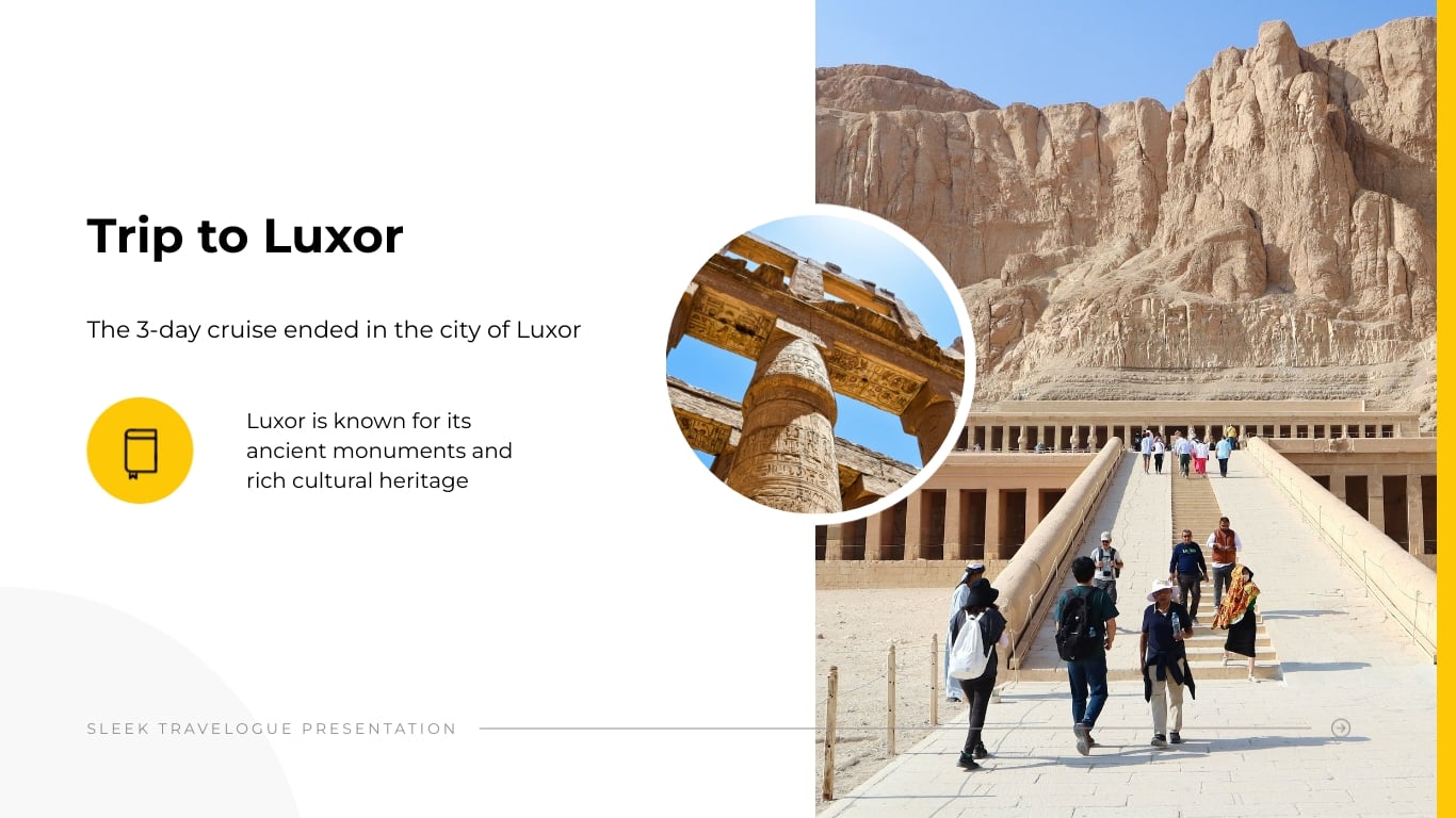 Sleek Travelogue Presentation Template | Visme