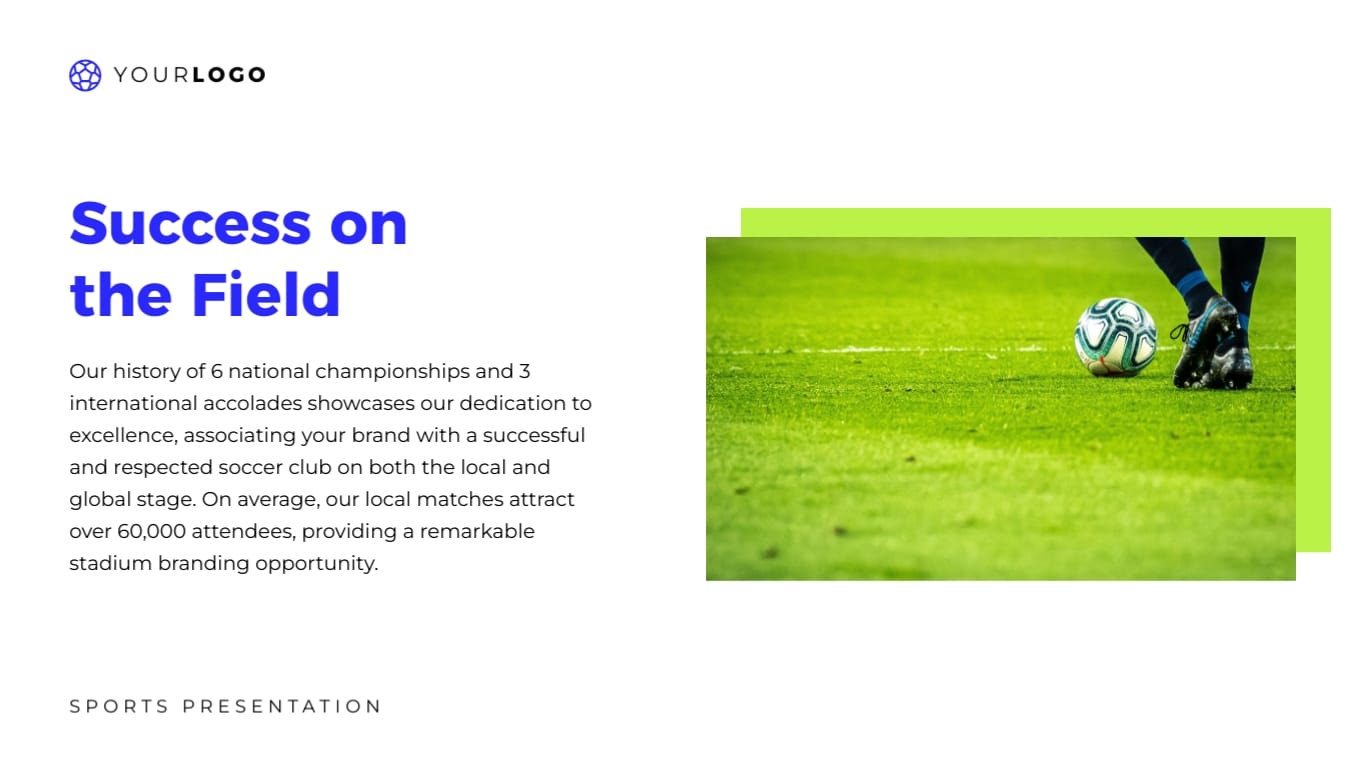 Soccer Club Sports Presentation Template | Visme