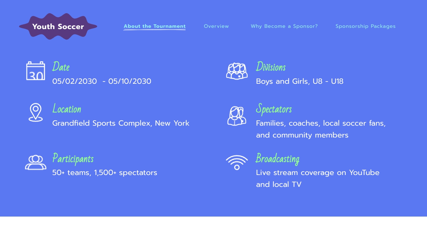 Soccer Tournament Sponsorship Proposal Presentation Template | Visme