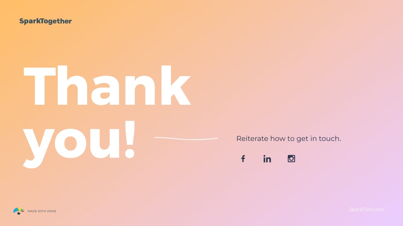 SparkTogether Conference Slides Presentation Template | Visme