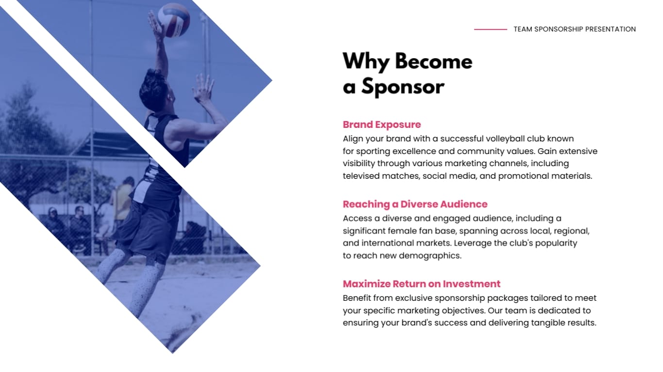 Volleyball Team Sponsorship Presentation Template | Visme