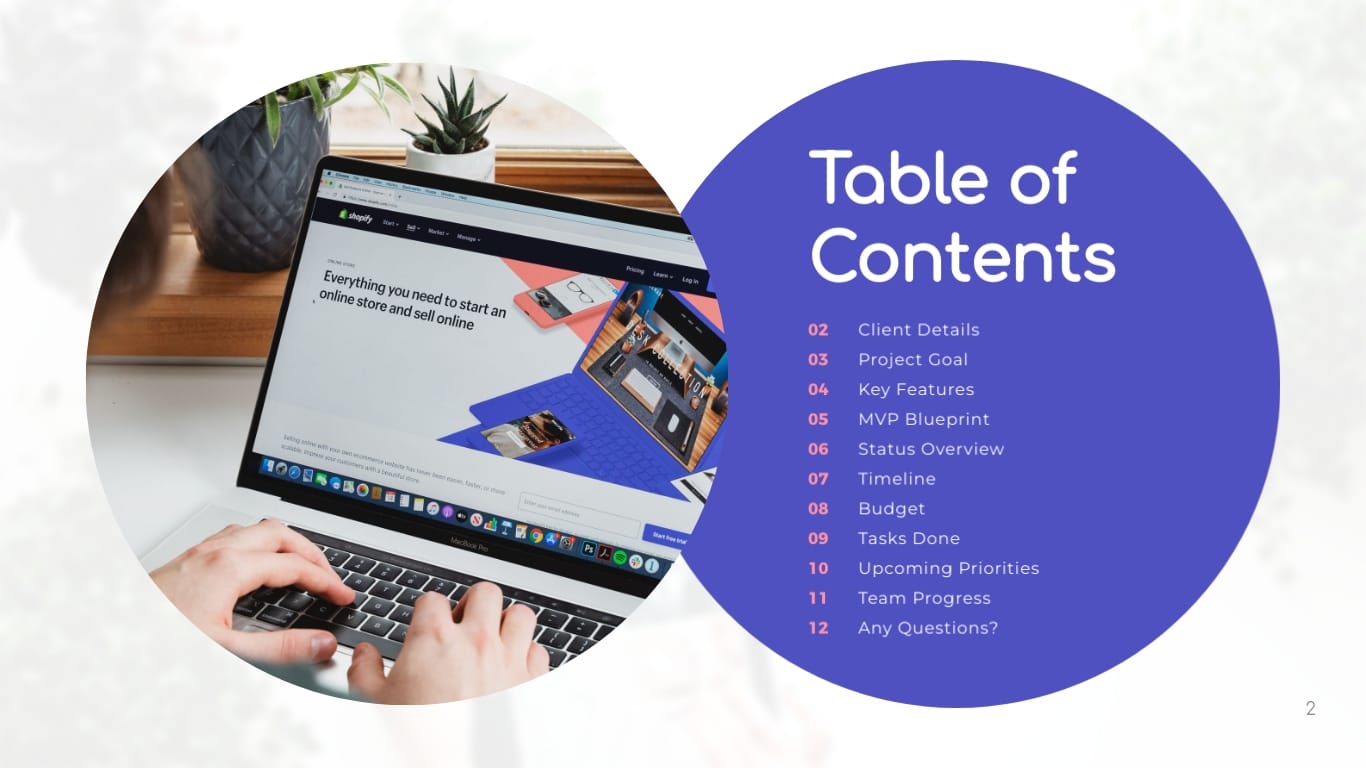 Website Project Status Presentation Template | Visme